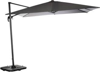Hesperide Parasol D&eacute;port&eacute; Carr&eacute; Cayo Ardoise 3 x 3 m Anti-rouille Inclinable Rotation 360&deg; Toile D&eacute;perlante Protection Soleil pour Jardin, Terrasse