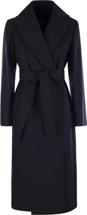 Max Mara manteau croisé à taille ceinturée - Bleu