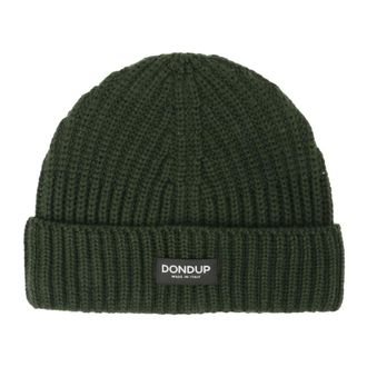 Dondup Homme, Accessoires, Vert, Taille: ONE Size Bonnet en Laine C&ocirc;tel&eacute;e Vert