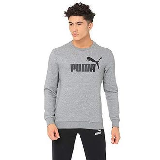 Puma Ess No. 1 Logo Crew FL Sweats, Gris Moyen chin&eacute;, XS Homme