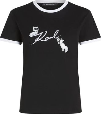 Karl Lagerfeld t-shirt Ikon Choupette Signature - Noir