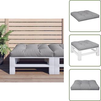 vidaXL Palettenkissen Grau 80x80x12 cm Stoff - Palettenkissen - Palettenm&ouml;bel Kissen - Palettensofa Kissen - Kissen