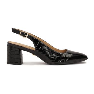 Kazar Halboffene Pumps aus gepr&auml;gtem Lackleder - - Shoes - Damen - Schwarzk - 37 EU