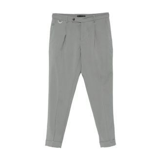 low brand Gekr&auml;uselte Wollhose in verk&uuml;rzter L&auml;nge - - Trousers - Herren - Grau - W32