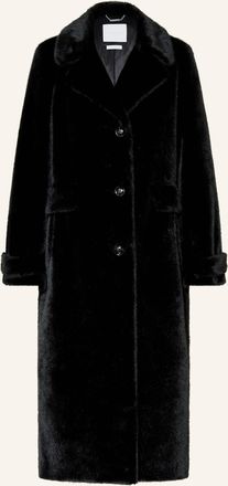 Rich & Royal Kunstpelz-Mantel schwarz