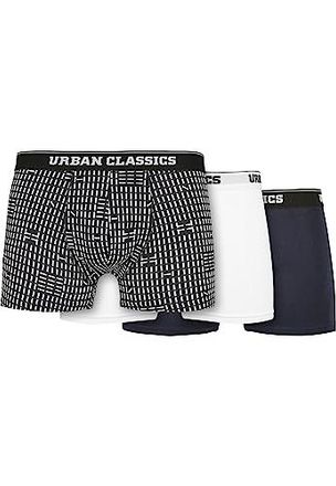 Urban Classics Organic Boxer Shorts 3-Pack sous-v&ecirc;tement, Minimal AOP + Blanc + Bleu Marine, L Homme
