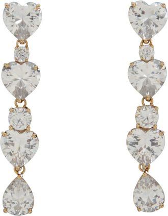Self Portrait Femme, Accessoires, Multicolore, Taille: ONE Size Heart Crystal Tiered Earrings