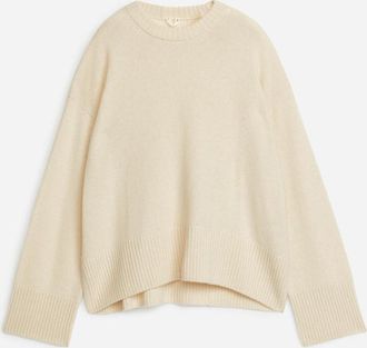 Arket L&auml;ssiger Pullover Aus Kaschmir Und Wolle -Beige