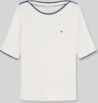 Tommy Hilfiger Regular Fit Pullover aus reiner Baumwolle mit kurzen &Auml;rmeln