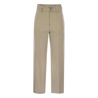 Brunello Cucinelli Hose mit G&uuml;rtel - - Trousers - Damen - Beige - XL