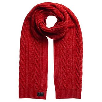 Superdry C&acirc;ble Lux Scarf tricot&eacute;e, Flame Marl, Taille Unique Femme