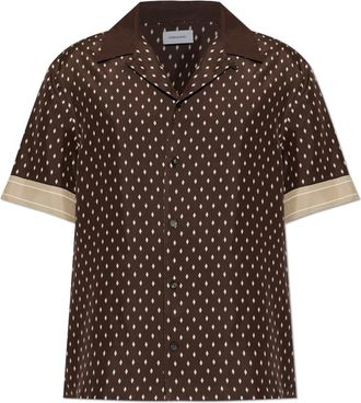 Ferragamo Homme, Chemises, Brun, Taille: XL Chemise en Soie Habotai