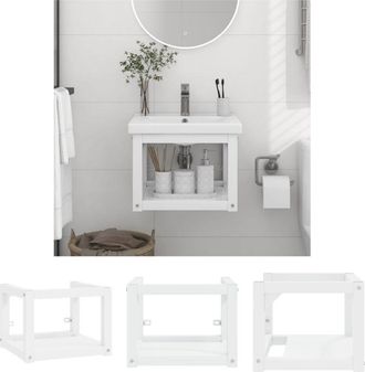 vidaXL The Living Store Badezimmer Wand-Waschtischgestell Weiß 40x38x31 cm Eisen - Badezimmerwaschtische