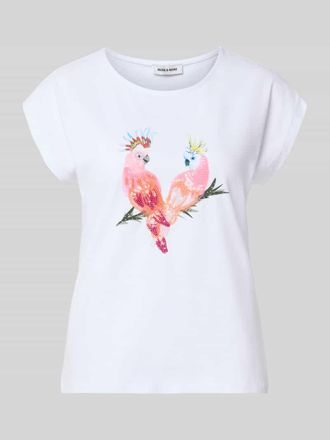 More & More T-Shirt mit Motiv-Print und Pailletten