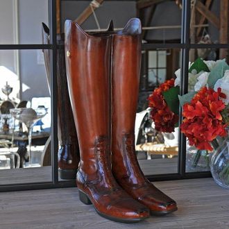 Chehoma Porte parapluie bottes cavalier r&eacute;sine 49x21x30cm