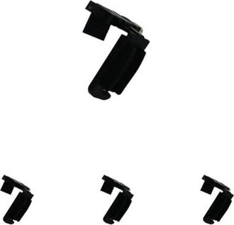 Gardinia Plissee-Falzklemmtr&auml;ger Concept, Kompatibel mit Concept Plissees und Wabenplissees, Ohne Bohren, Verstellbar (12-25 mm), Kunststoff, Schwarz, 4 St&uuml;ck 