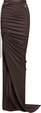 Rick Owens Moncler Cotton Long Skirt, Women, Brown, Size: L
