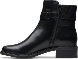 Clarks Damen Maye Bella Mode-Stiefel, Schwarzes Leder, 38.5 EU