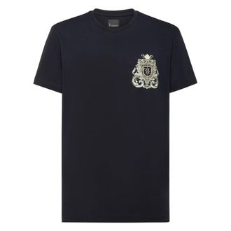 Billionaire Boys Club Homme, Tops, Bleu, Taille: M T-Shirt Col Rond MC Crest Baroque
