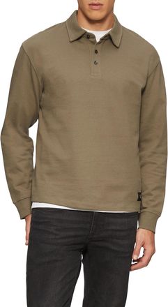 s.Oliver Strukturiertes Langarm-Poloshirt im Relaxed Fit