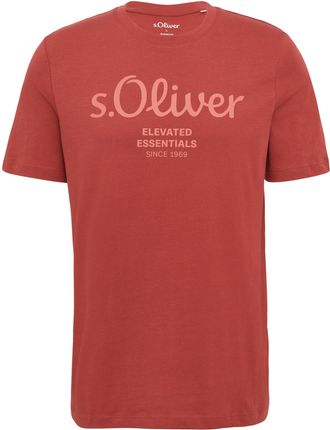 s.Oliver Herren T-Shirt mit Logo-Print - aus Baumwolle, Regular Fit, Rundhals