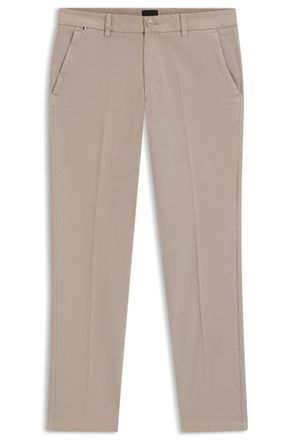 BOSS Herren H-Kaiton1 Slim-Fit Hose aus elastischer Baumwoll-Gabardine Hellbeige 35/34