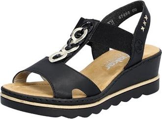 Rieker Sandales pour femme 67498, Noir, 40 EU