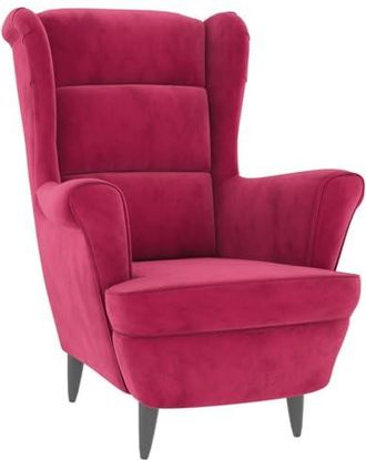 vidaXL Fauteuil de Salon TV Meuble de Salle de S&eacute;jour Fauteuil &agrave; Dossier Haut de Chambre &agrave; Coucher Meuble de Bureau Int&eacute;rieur Rouge Bordeaux Velours