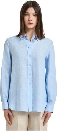 Max Mara Femme, Blouses et Chemises, Bleu, Taille: 46 FR Linen Shirt