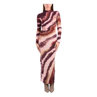 Laneus Robe longue en laine et cachemire Maltinto- coupe ajust&eacute;e - Femme - Robes - Multicolore - Taille: 38 FR