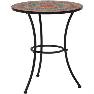 vidaXL Vidaxl - Table de bistro mosa&iuml;que Orange/gris 60 cm C&eacute;ramique