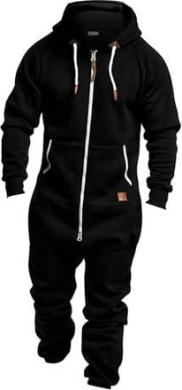 Generic riou Survêtement original pour homme, sweat à capuche, combinaison pour course à pied, travail jumpsuit à manches longues avec fermeture éclair pour a