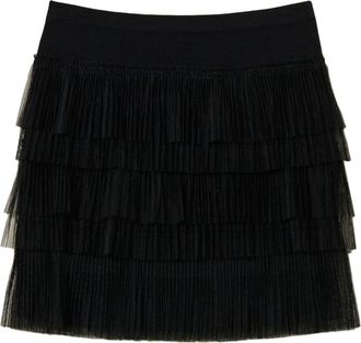 Twin-Set Minirock mit T&uuml;lleins&auml;tzen - Schwarz