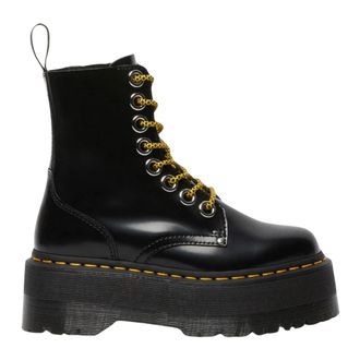 Dr. Martens Max Gelb Stitch Leder Plateau Stiefel - - Shoes - Damen - Schwarzk - 37 EU