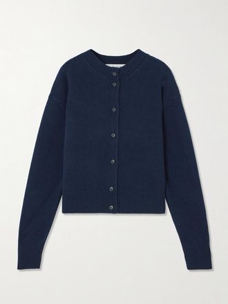 R&oacute;he Cardigan Raccourci En Laine M&eacute;lang&eacute;e - Bleu