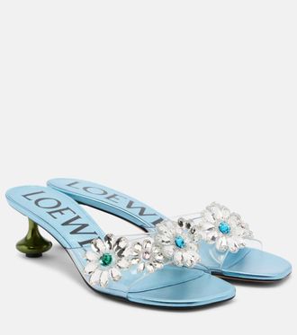 Loewe Mules Paulas Ibiza Toy Crystal Flowers
