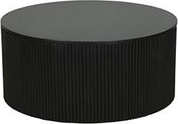 Byliving Couchtisch Owen/Tischplatte und Gestell in schwarz/Wohnzimmertisch/Kaffeetisch/Ma&szlig;e: D 80, H 36 cm