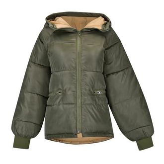 Generic 2026 Veste matelass&eacute;e &agrave; capuche pour femme automne/hiver, Vert, S