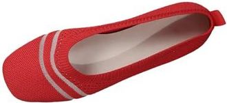 Generic Chaussures plates pour femme en tricot &eacute;l&eacute;gantes, respirantes, l&eacute;g&egrave;res, confortables, d&eacute;contract&eacute;es, &agrave; enfiler, chaussures habill&eacute;es pour le travail, 