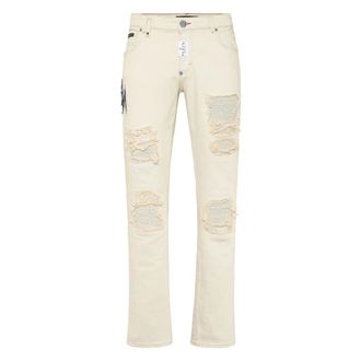 Philipp Plein Denim Rock Star Fit Hose - - Jeans - Herren - Beige - W30