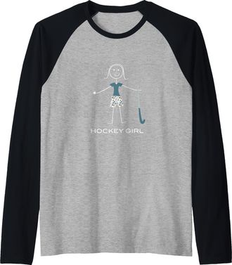 Whyitsme Design Lustiges Feldhockey-M&auml;dchen-Hockey f&uuml;r Damen Raglan