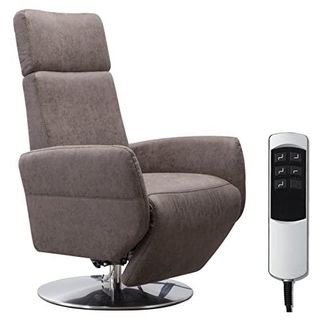 Cavadore Cobra Fauteuil TV avec 2 moteurs électriques/Fauteuil de télévision électrique avec télécommande/fonction relax Fonction couchage / Ergonomie S / Char