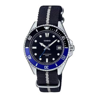 Casio Homme, Accessoires, Noir, Taille: ONE Size Montre Analogique en Acier Inoxydable avec Indicateur de Date