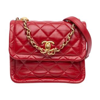 Chanel Pre-owned Mini Quilted Lambskin Soft Square Flap Satchel - - Pre-owned - Damen - Rot - ONE SIZE