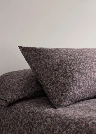 Mango Taie doreiller 100 % coton floral 50 x 75 cm prune - Home - 50x75cm - MANGO HOME