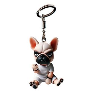 Generic Bouledogue fran&ccedil;ais ornement en m&eacute;tal acrylique 7,5 cm 3D pour sac de chien porte-cl&eacute;s d&eacute;coration dr&ocirc;le pendentif accessoires pour gar&ccedil;ons filles &eacute;tud
