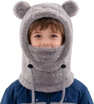Generico Cagoule dhiver Thermique pour Enfant 3-10 Ans | Bonnet Enfant Hiver Chaud Laine Fine Epais Ski Modo | Multifonction Coupe-Vent R&eacute;glable, &Eacute;charpe Chape
