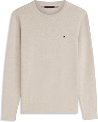 Tommy Hilfiger Leichter Pullover aus Baumwolle mit kleinem Flag-Aufn&auml;her in