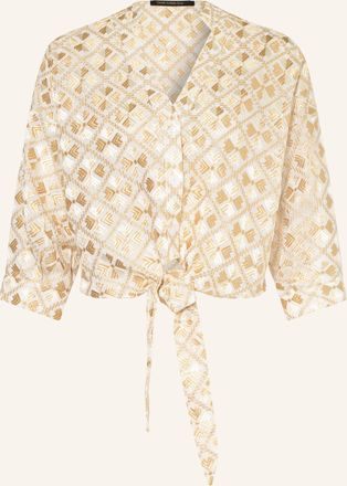 Greek Archaic Kori Bluse Flakes Mit 3/4-Arm weiss