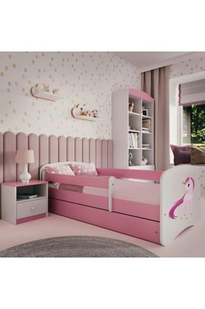 MID.YOU Mid.you Kinder-/Juniorbett Babydreams, Wei&szlig;, Pink, Textil, Birke, Sperrholz,Schichtholz, H2, 1-Zonen, H&ouml;he ca. 15 cm, links montierbar, rechts montier